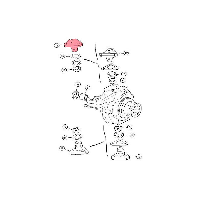 PON2807org Sworzeń górny zwrotnicy 122260A1 7028383 041066R1